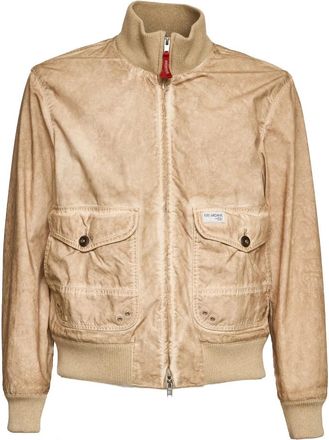 Fay Homme, Vestes, Beige, Taille: XL Bomber &agrave; poches boutonn&eacute;es