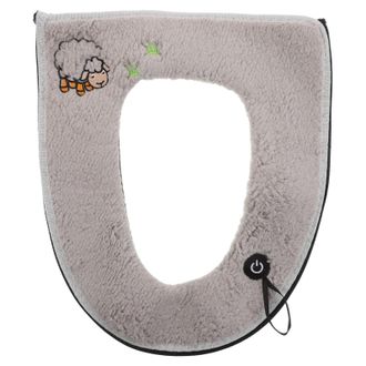 DOITOOL Veemoon Verdicktes Weiches Wc Sitzkissen aus Pl&uuml;sch mit Rei&szlig;verschluss und Griff Universelle Warme Wc Sitzauflage f&uuml;r Badezimmer Waschbarer Toilettens