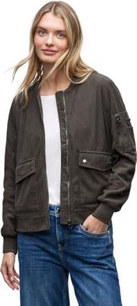 Street One 2117076 Blouson en Velours côtelé Doux, Marron Ultra Profond, 44 Femmes