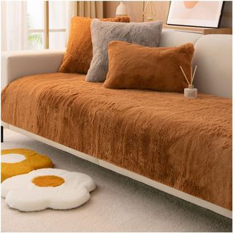 Generic Glühbirnen Kaninchen Plüsch Sofa Bezug, Sofa Throw Decke rutschfest Sofaschoner Sofabezug 1/2/3/4-Sitzer L-Förmiger Sofabezug Ecksofa für Haushalte mi