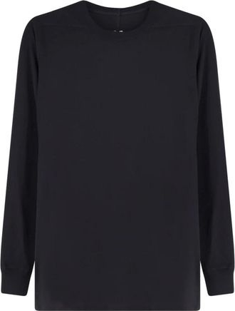 Rick Owens Homme, Tops, Noir, Taille: L T-shirt &agrave; manches longues et col rond