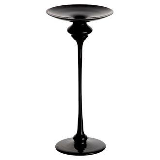 Cristalica Kerzenst&auml;nder Kerzenhalter Teelichthalter Night Schwarz Glas 31,5 cm