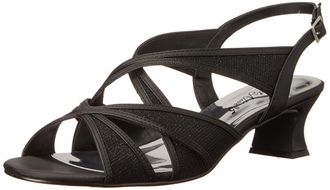 Easy Street Damen Tristen Slingback Sandale mit Absatz, Schwarzer Satin, 38 EU