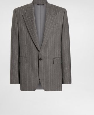 Dolce & Gabbana Palermo Single-breasted Pinstripe Wool Jacket - Mann Collection n/d 48