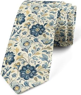 Generic Cravate Pour Homme Beige Bleu &Eacute;troit Cravates &Eacute;l&eacute;gant Cravate Pour Hommes Pour F&ecirc;te C&eacute;l&eacute;brations Affaires