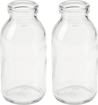 Matches 21 matches21 Glasvasen Vasen Blumenvasen in Form von Milchflaschen Flaschenformen Dekoration Glasflasche 2er Set Ø 5x10,5 cm