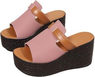 Generic Cocila Sandales Femmes &eacute;T&eacute; De Plage &agrave; Semelle &eacute;Paisse Pour Femmes, Pantoufles D&eacute;Contract&eacute;Es Creuses, Chaussures &eacute;Paisse, Nue Pied Femmes Ete Cuir &Eacute;T&eacute; 