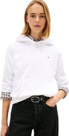 Tommy Jeans Damen Tjw Reg Flag Hoodie Dw0dw19958 Pullover-Kapuzenpulli, White (White), XL EU