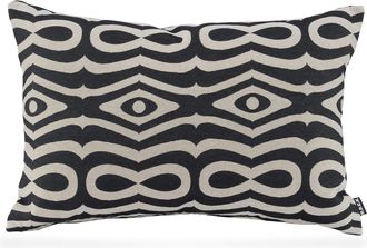 H.O.C.K. Ruby gemustertes Kissen inkl. F&uuml;llung Dekokissen Zierkissen in verschiedenen Gr&ouml;&szlig;en und Farben Indoor (60x40cm, Black)