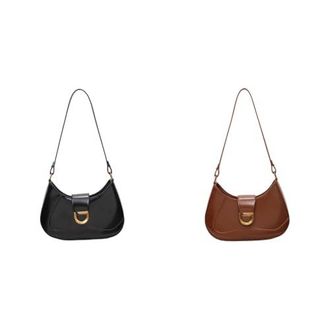 Generic Sac &agrave; bandouli&egrave;re en cuir PU uni pour femmes et filles, avec fermeture &eacute;clair et sangles amovibles, usage quotidien