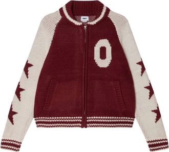 Obey Homme, Pulls, Rouge, Taille: L Pull en tricot avec fermeture éclair - Tawny Port