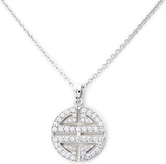 Monteverdi 1VNAMONJ-NL-0026 Collier pour femme avec pendentif rond en argent sterling 925 rhodié 45 cm, Eine Grösse, Argent sterling, Pas de gemme
