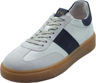 Nero Giardini E601140U Velour Sparta Blanc Baskets de Sport pour Homme en Cuir Blanc et Nubuck Neige, Blanc, 42 EU