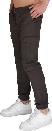 Elara Herren Cargohose Slimfit Grau XL