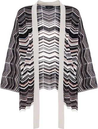 Nenette Femme, Pulls, Multicolore, Taille: 42 FR Jacquard Trapeze Cardigan