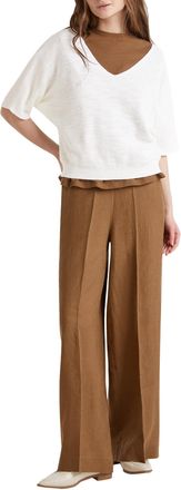 Benetton Damen Maglia Scollo V M/M 115gd10cs Pullover, Weiß, M