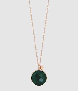 Ginette NY Collier Cha&icirc;ne Pixie Ever Disque Agate Verte