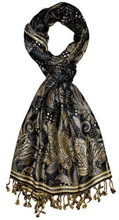 Lorenzo Cana Pashmina de 100% viscose pour lhomme - &eacute;charpe avec les mesures de 70 x 200 cm - une &eacute;tole attrayante et noble pour le printemps et l&acute;&eacute;t&eacute; en noir sand