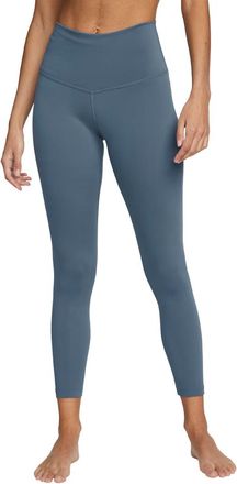 Nike Yoga 7/8-leggings Mit Hoher Taille In Diffusem Blau