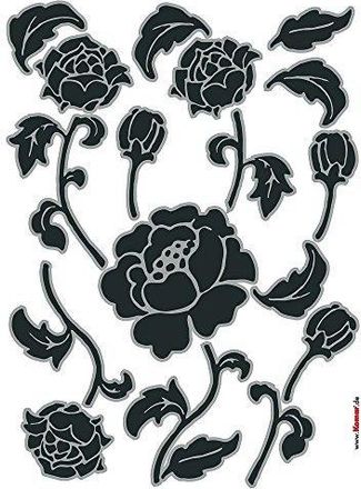 Komar Deco-Sticker TIFFANY | 50 x 70 cm | Wandtattoo, Wandbild, Wandsticker, Wandaufkleber, Walltattoo, Blumen, Silhouette, Abstrakt, Design, Kunst | 17001h