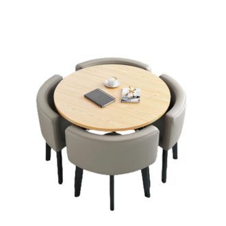 Generic B&uuml;rom&ouml;bel, 4 St&uuml;hle mit Tisch, Konferenztisch-Set, K&uuml;chentisch mit 4 St&uuml;hlen, platzsparender Empfangstresen, Fr&uuml;hst&uuml;ckstisch, Lounge- und Besprechungs