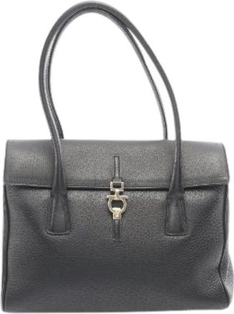Ferragamo Pre-owned Sac bandouli&egrave;re en cuir Gancini - Femme - Pre-owned - Noir - Taille: ONE Size