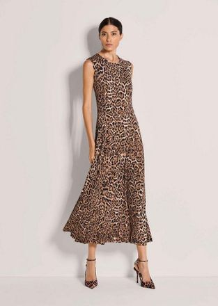 Madeleine Maxikleid Sommerkleid mit Animalprint Jerseykleid mit Rundhals, ohne Arm und Kniel&auml;nge