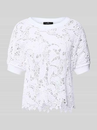 Monari Strickshirt aus Spitze mit Rundhalsausschnitt
