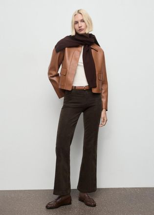 Mango Flared-Jeans aus Cord weinrot - Damen - 32 - MANGO