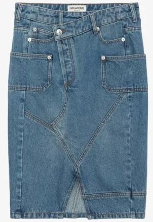Zadig&Voltaire Femme, Jupes, Bleu, Taille: 38 FR Jinko Denim Skirt