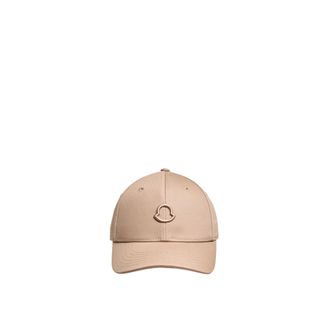 Moncler Moncler Logo Cotton Gabardine Baseball Cap, Women, Beige, Size: One Size