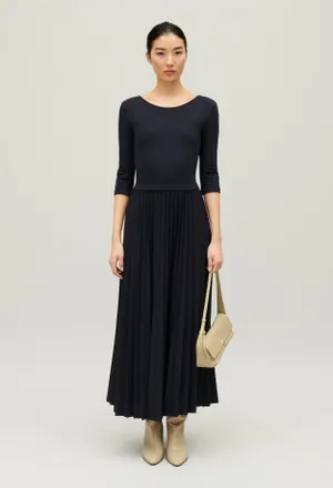 Claudie Pierlot Robe Twist longue plissée bicolore