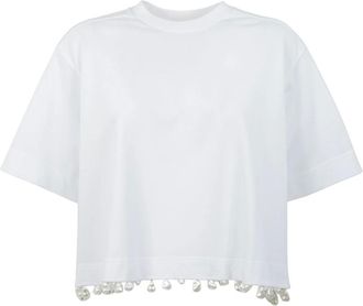Sportmax Femme, Tops, Blanc, Taille: 38 FR Palmas T-shirt
