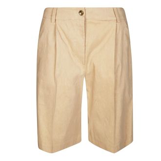 Pinko Pinko, Femme, Shorts, Beige, Taille: 38 FR Bryana Bermuda Lino Stretch