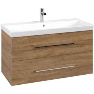 Villeroy & Boch Avento - Meuble sous lavabo 98x51x45 cm, deux tiroirs, Oak Kansas A89200RH