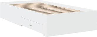 Generic Klassischer Doppelbettrahmen mit Schublade und Stauraum - Beton, Holzwerkstoffe und Sperrholzlatten f&uuml;r Jugendliche und Erwachsene (90 x 200 cm)