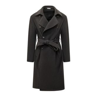 Breras Milano Zweireihiger Mantel mit G&uuml;rtel - - Coats - Herren - Schwarzk - L