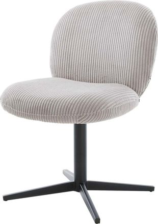 DELIFE Esszimmerstuhl Nube-Flex Fu&szlig;kreuz Schwarz Cord Silbergrau 360&deg; drehbar Taschenfederkern