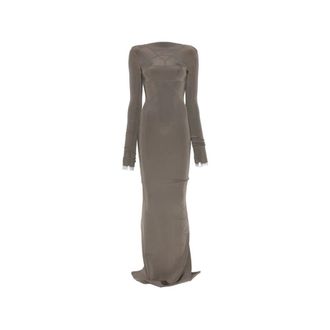 Rick Owens Femme, Robes, Gris, Taille: 36 FR Long Sleeve Gown