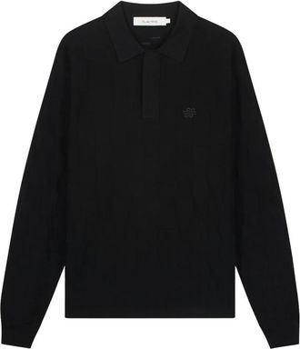 Filling Pieces Homme, Tops, Noir, Taille: L Knit Shirt Rugby