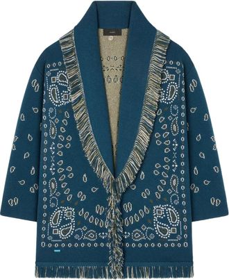 Alanui cardigan à motif bandana en jacquard - Bleu