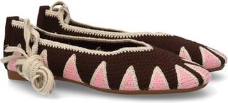 Shoes & Blues Ballerines pour femme style artisanal, fabriqu&eacute;es &agrave; la main. Fermeture &agrave; lacets r&eacute;glable &agrave; larri&egrave;re pour un ajustement personnalis&eacute;. M&eacute;lange de couleu