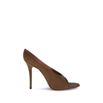 Amina Muaddi Satin Anok Sandalen - - Shoes - Damen - Braun - 36 EU