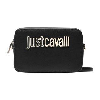 Just Cavalli Damen Schultertasche mit Metall-Logo - - Bags - Damen - Schwarzk - ONE SIZE