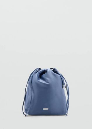 Mango Satinierter Pouch mit Kordelzug blau - Damen - Einheitsgr&ouml;&szlig;e - MANGO