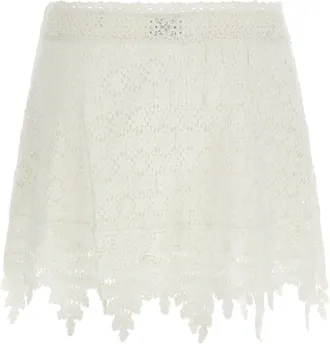 Isabel Marant Crochet Cotton Skirt - ivory