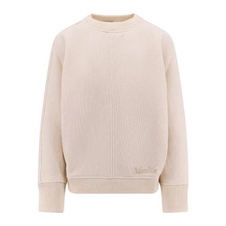Max Mara Femme, Sweatshirts et sweats à capuche, Blanc, Taille: 36 FR Pull Blanc Manches Longues et Poignets Côtelés