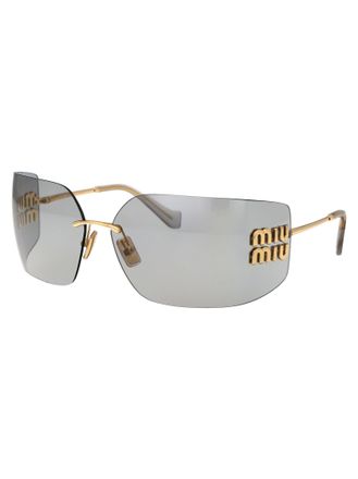 Miu Miu Womens Sunglasses Gold Metal Frame