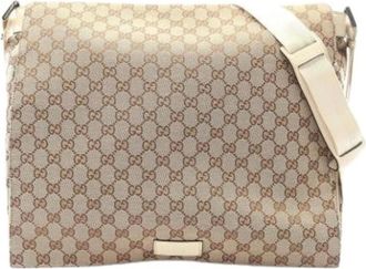 Gucci unisex, Pre-owned, Beige, Taille: ONE Size Sac bandouli&egrave;re vintage en toile Pre-owned