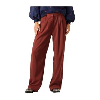 Ydence Elegante Rostfarbene Hose Phoebe - - Trousers - Damen - Braun - S